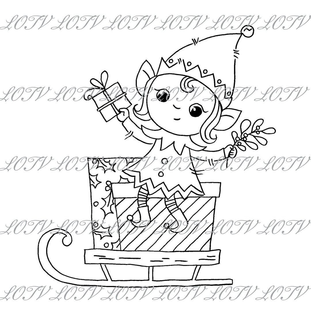 LOTV Digi Stamp - Santa's Elf, JPEG, Christmas, Xmas, Noel, Festive ...