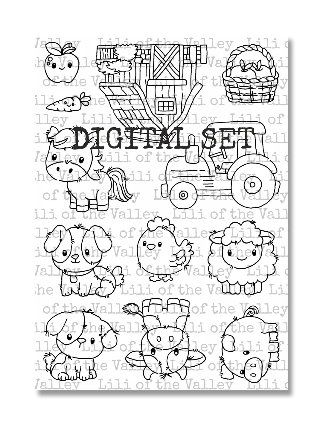 LOTV Digi Stamp Set - Farm, Digital - Etsy