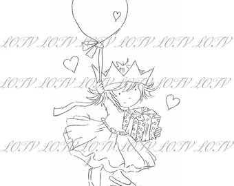 Girl Digital Stamp | Etsy