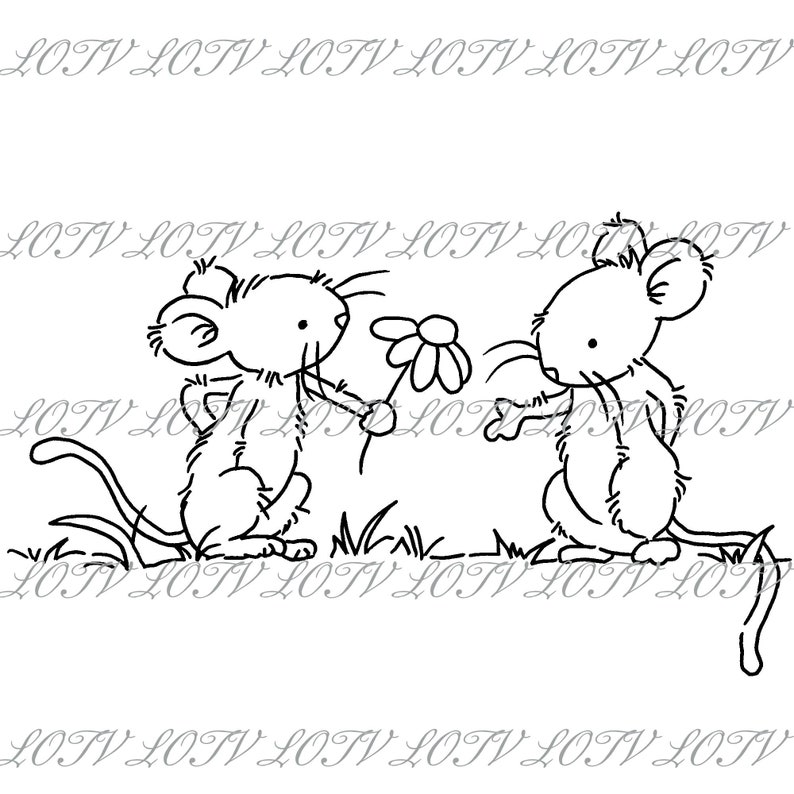 Lotv Digi Stamp KG Tea Party Mice Together Jpg Mouse - Etsy UK