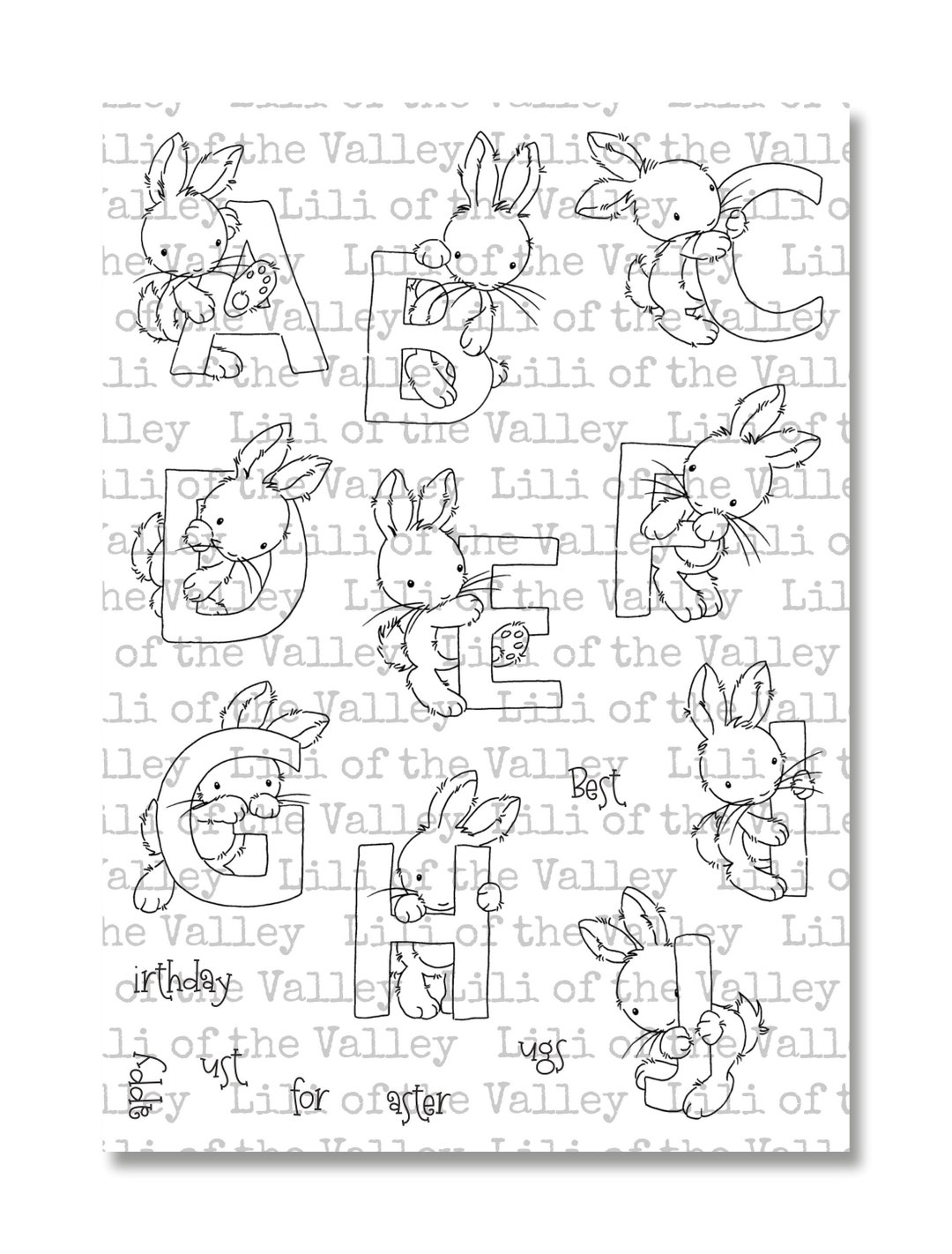 Bunny Alphabet AS A5 Stamp Set - Etsy UK