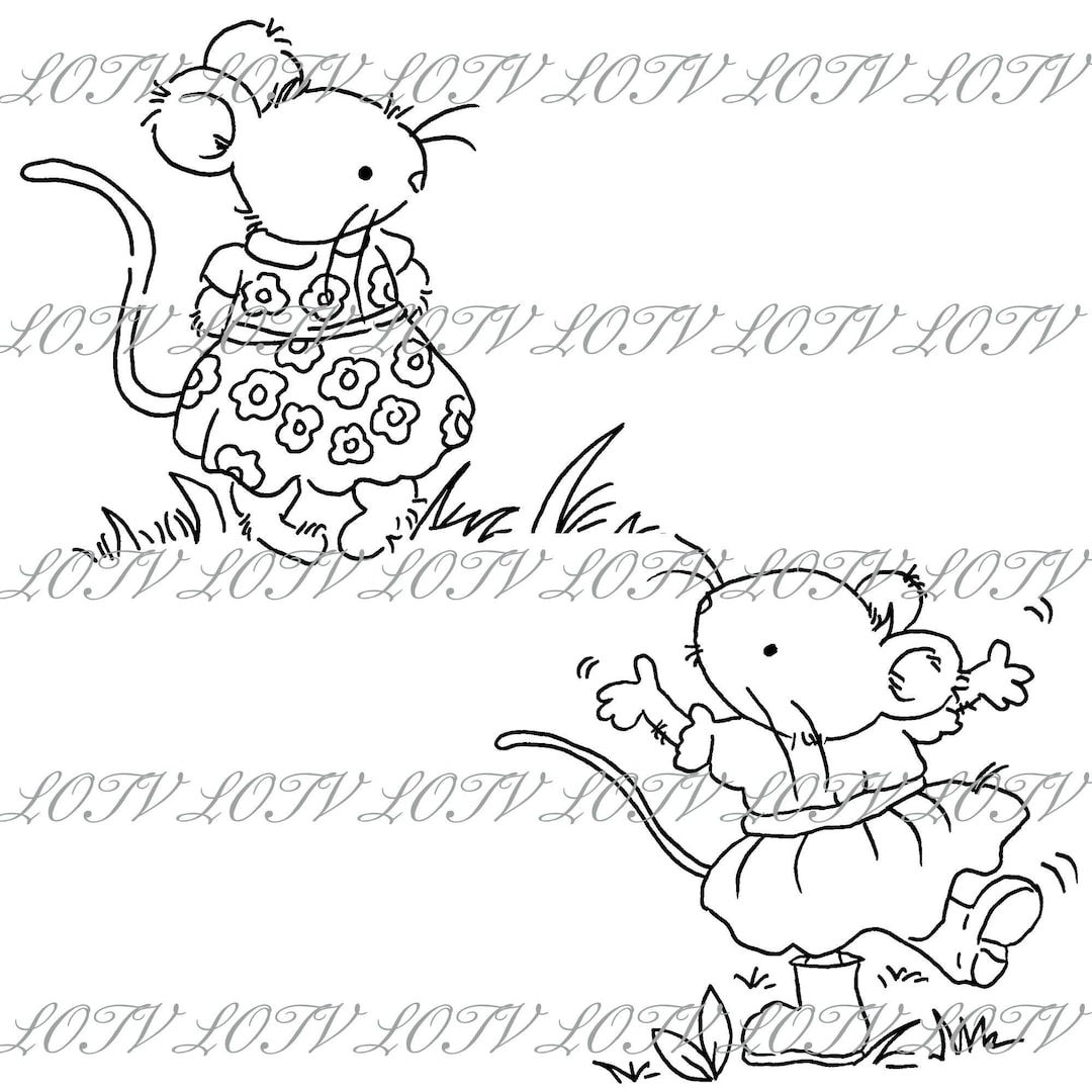 Lotv Digi Stamps X 2 KG Tea Party Mouse Jpg, Mice, Digital, Artwork ...