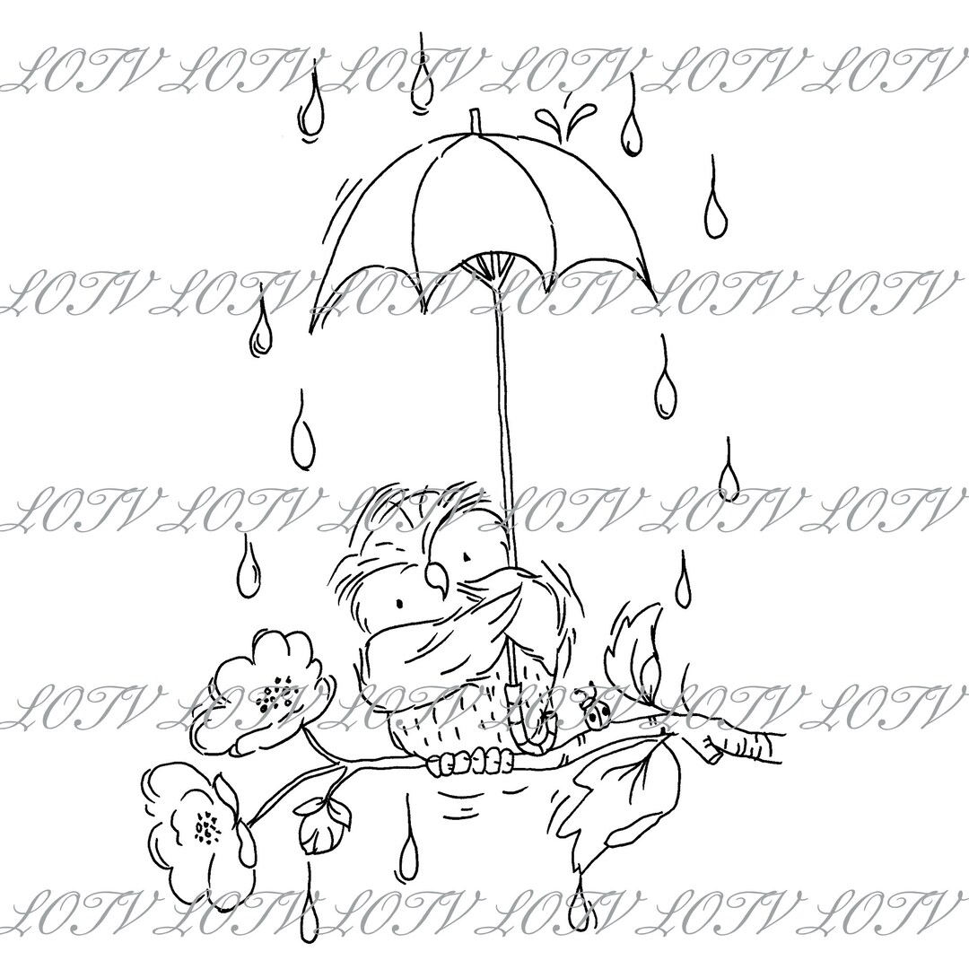 LOTV Digi Stamp - Under the Weather, JPEG, Cute, Owl, Sweet, Get Well ...