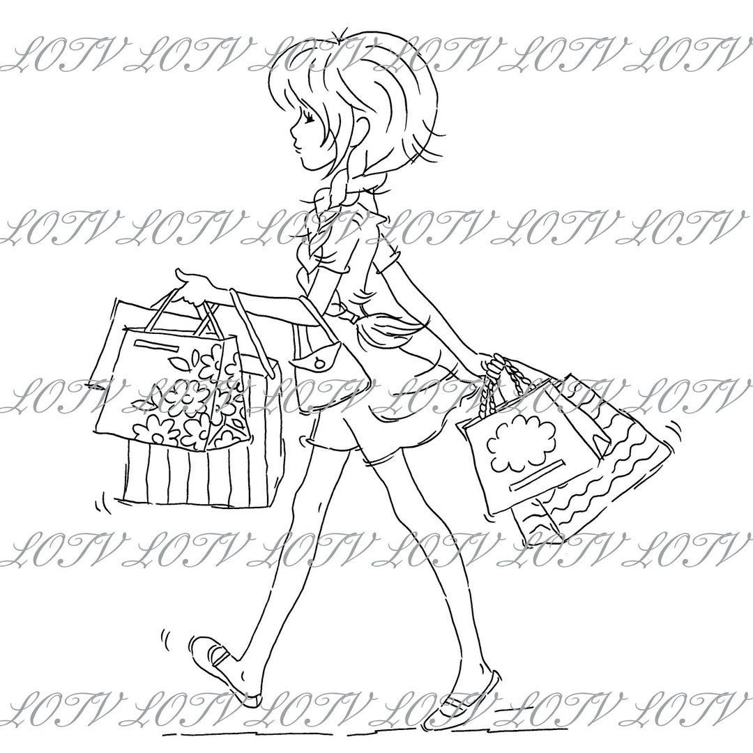 LOTV Digi Stamp - AS - Jasmine Shopping, JPEG, Digital - Etsy