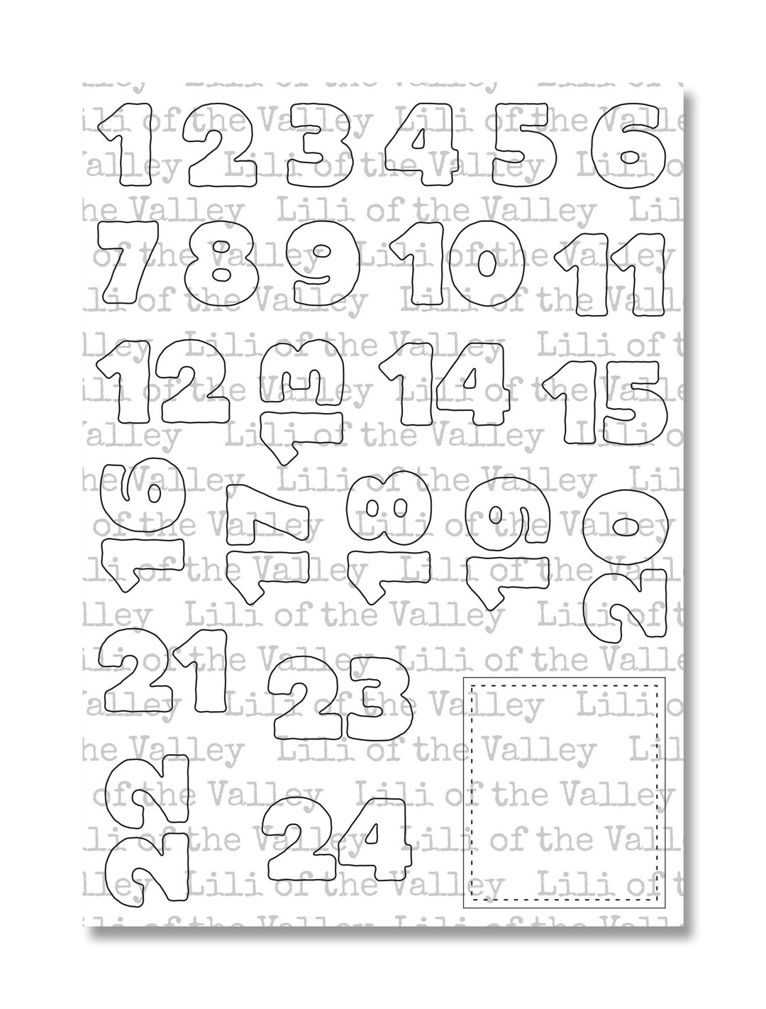 Advent Numbers A5 Stamp Set - Etsy