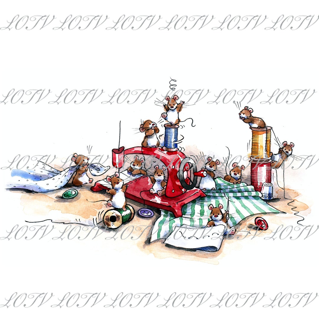 LOTV Full Colour Simply Print - IH - Mice Sewing, 3 Page PDF Ready to ...
