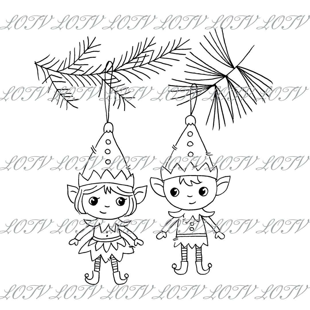 LOTV Digi Stamp - Christmas Elves, JPEG, Christmas, Xmas, Noel, Festive ...