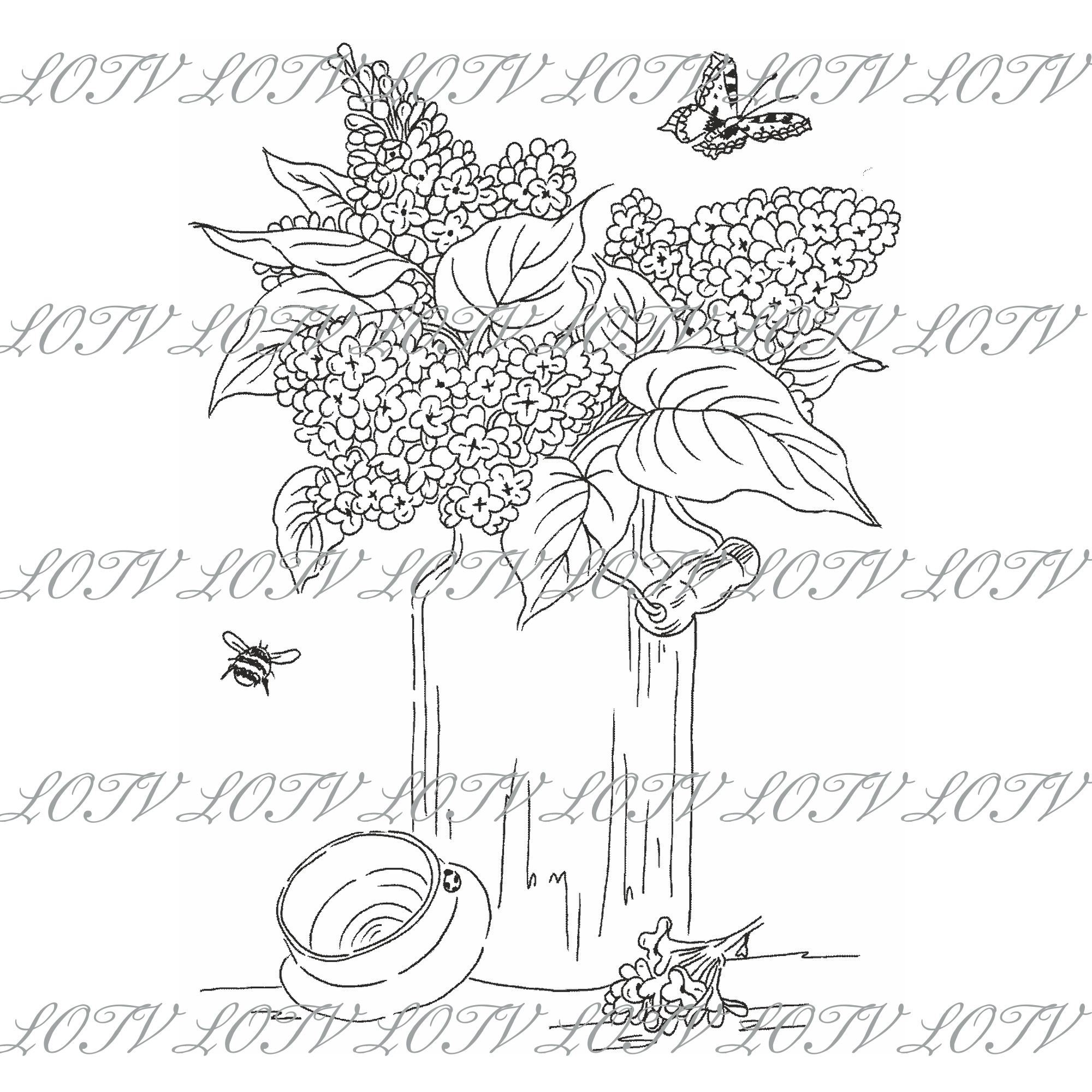 Lili of the Valley Digi Stamp Lilacs JPEG Floral Spring | Etsy