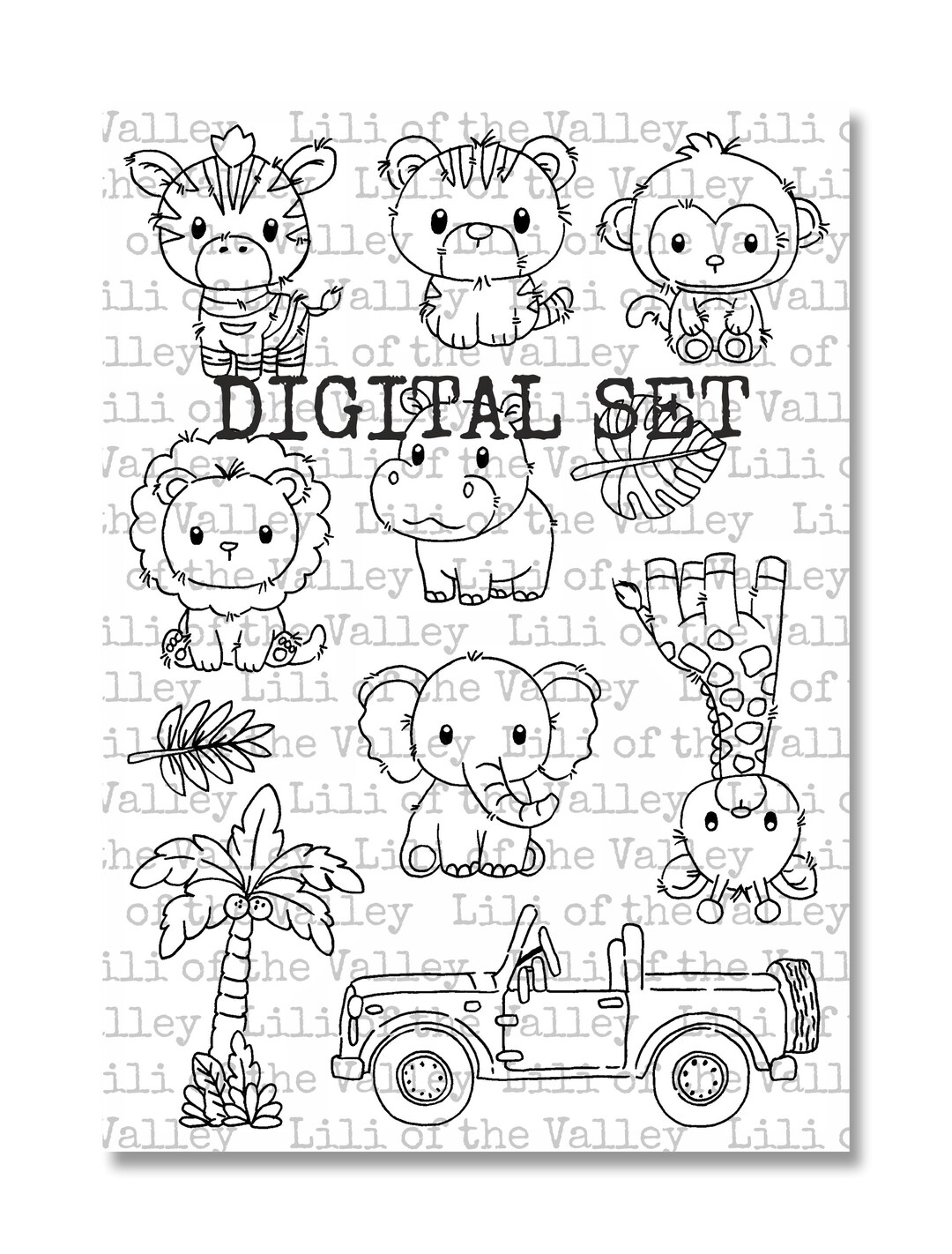 LOTV Digi Stamp Set - Safari, Digital - Etsy