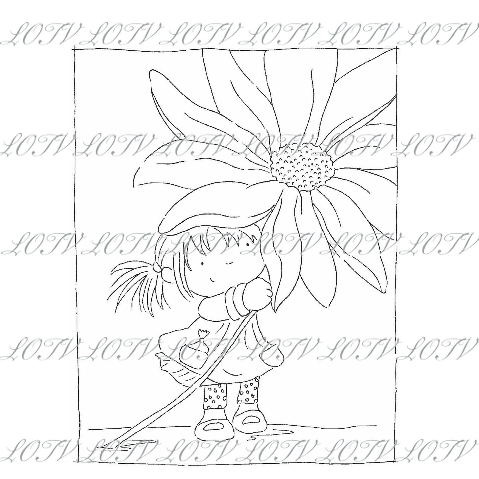 Lili of the Valley Digi Stamp Flower Power JPEG Girl - Etsy