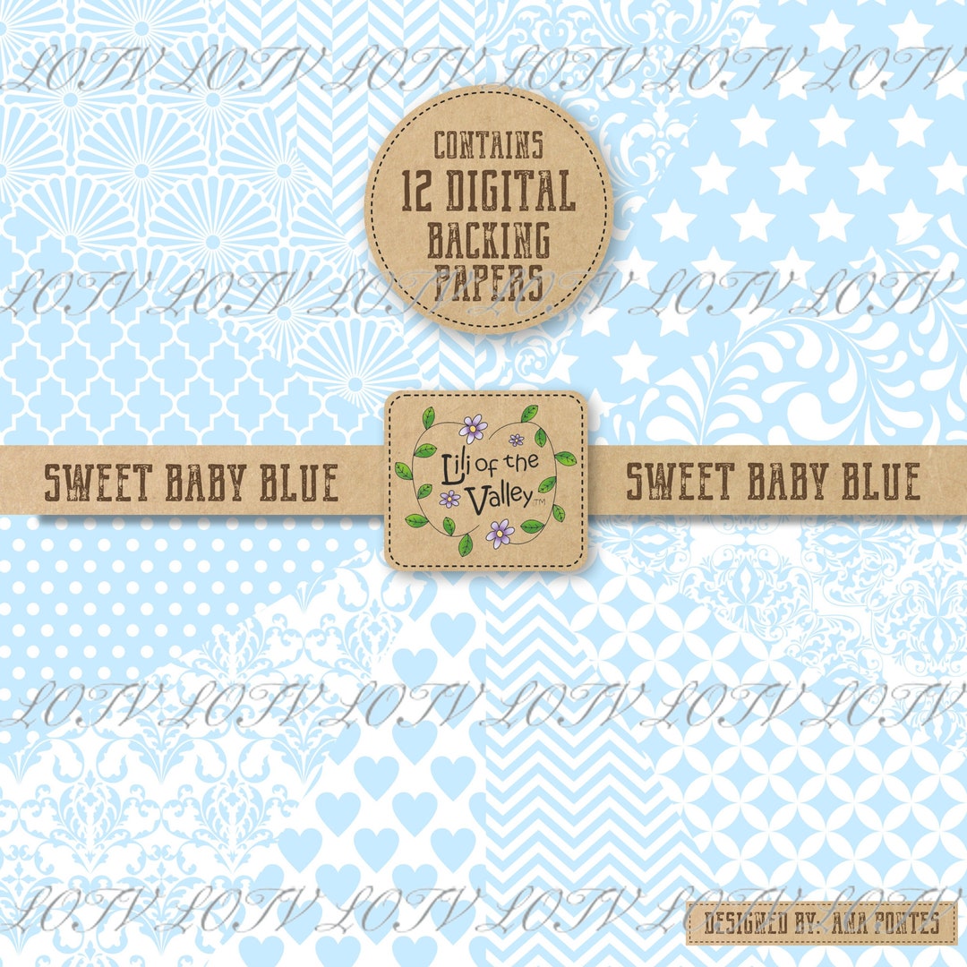 LOTV Backing Paper Set - AP - Sweet Baby Blue, JPEG, Digital - Etsy
