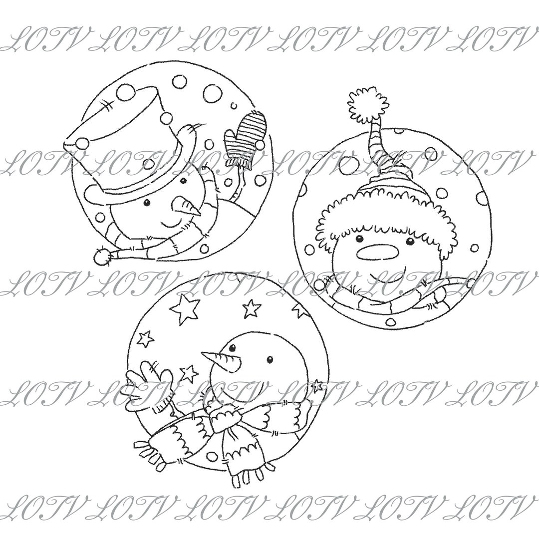 LOTV Digi Stamp AS Trio Snowman, JPEG, Digital - Etsy