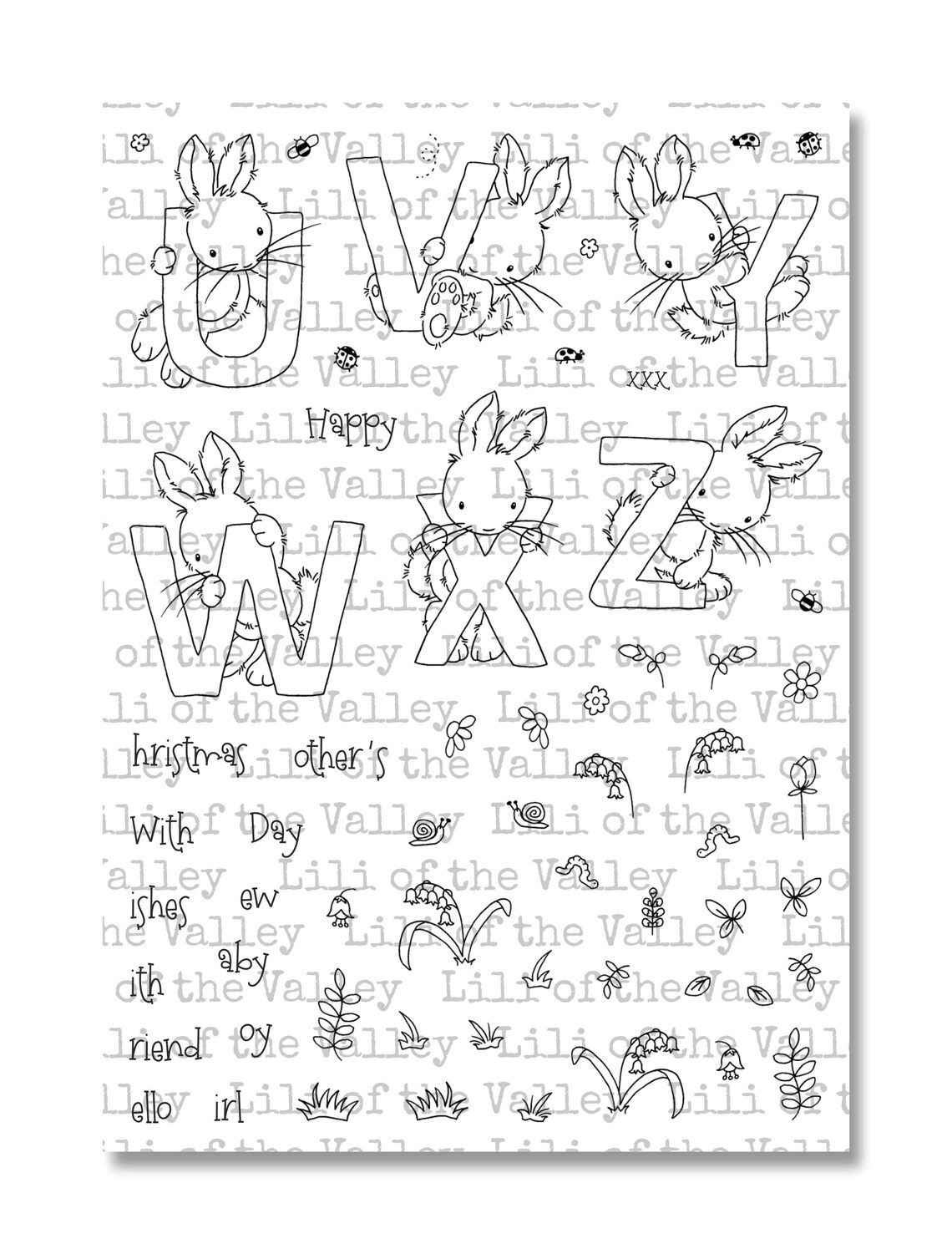 Bunny Alphabet AS A5 Stamp Set - Etsy UK