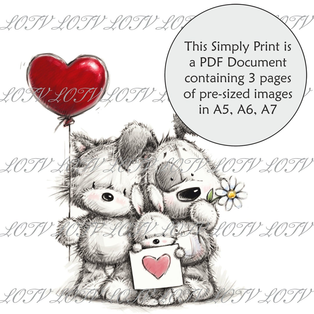 LOTV Full Colour Simply Print - CG - From All of Us - Dog, Cat, Bunny ...