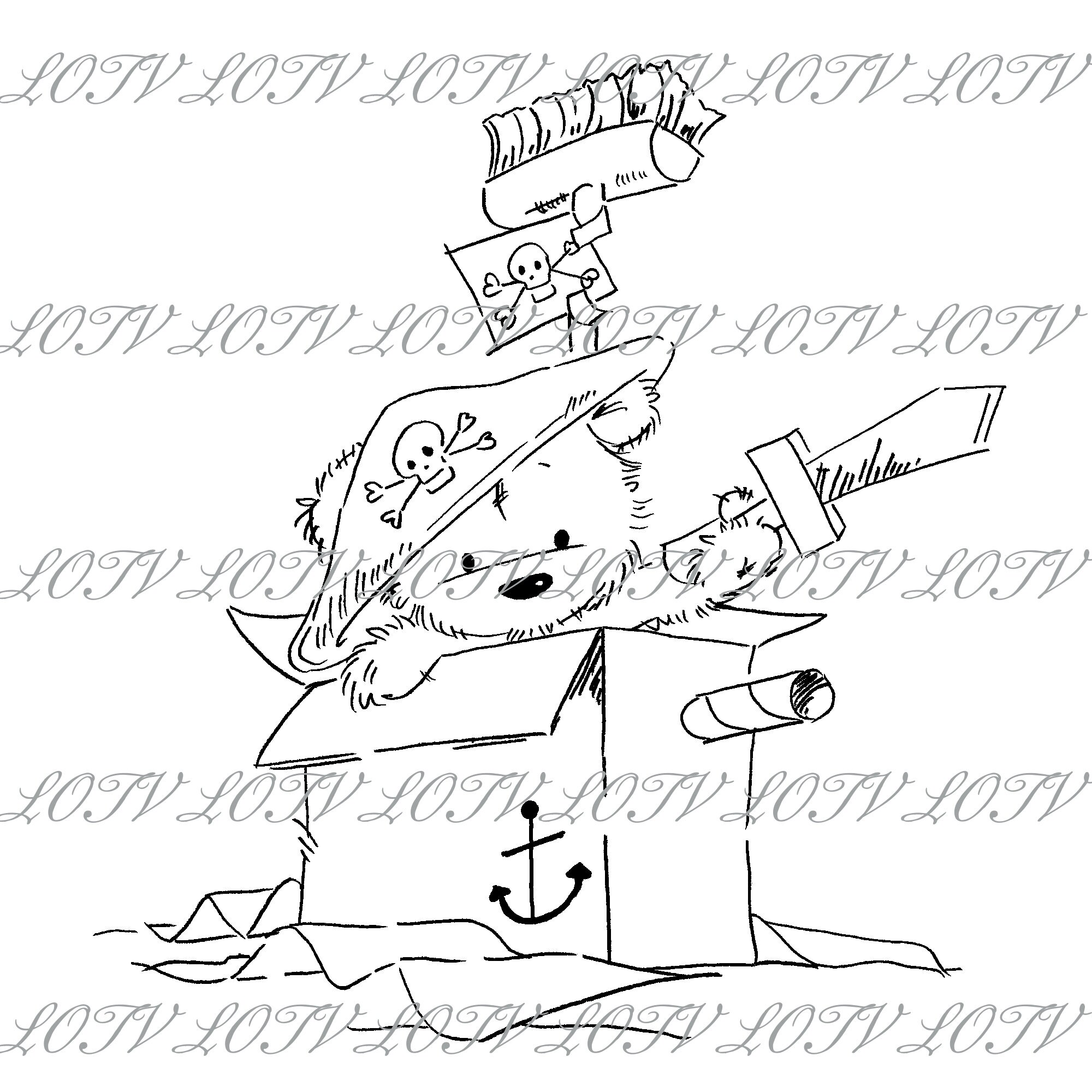 LOTV Digi Stamp CG James Pirate JPEG Cute Bear - Etsy UK