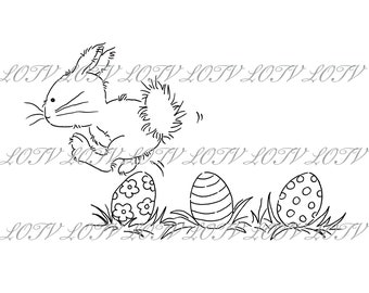 Easter Digital Stamp | Etsy
