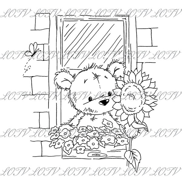 Bear Digi Stamp - Etsy
