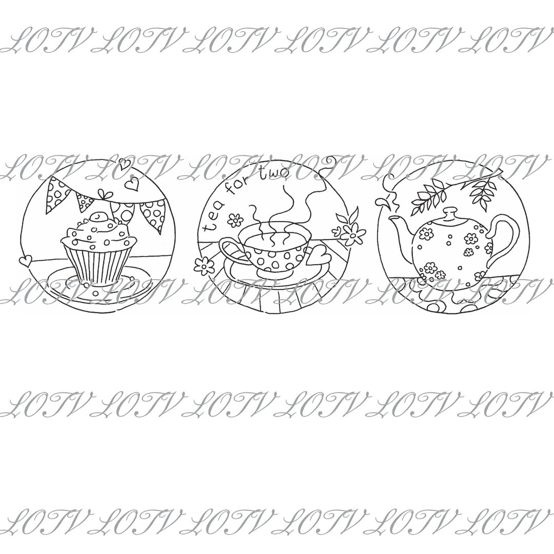 LOTV Digi Stamp - AS - Trio Tea for Two, JPEG, Artwork - Etsy UK