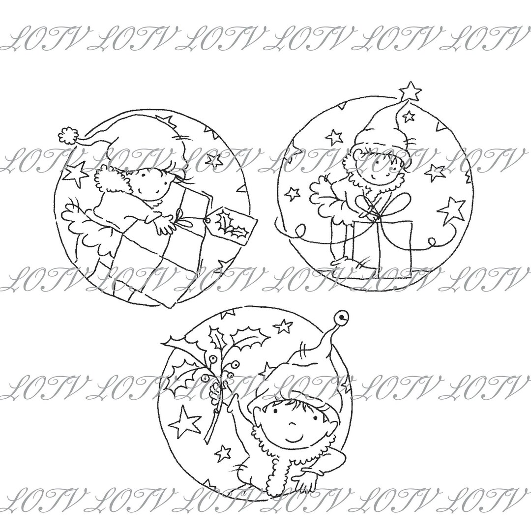 LOTV Digi Stamp AS Trio Elves, JPEG, Digital - Etsy Australia