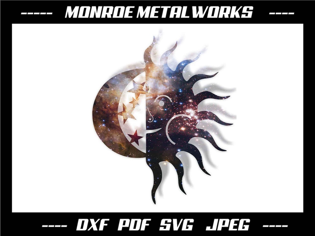Decorative Sun Moon Svg Sun Moon Dxf Digital Download CNC Plasma Laser ...