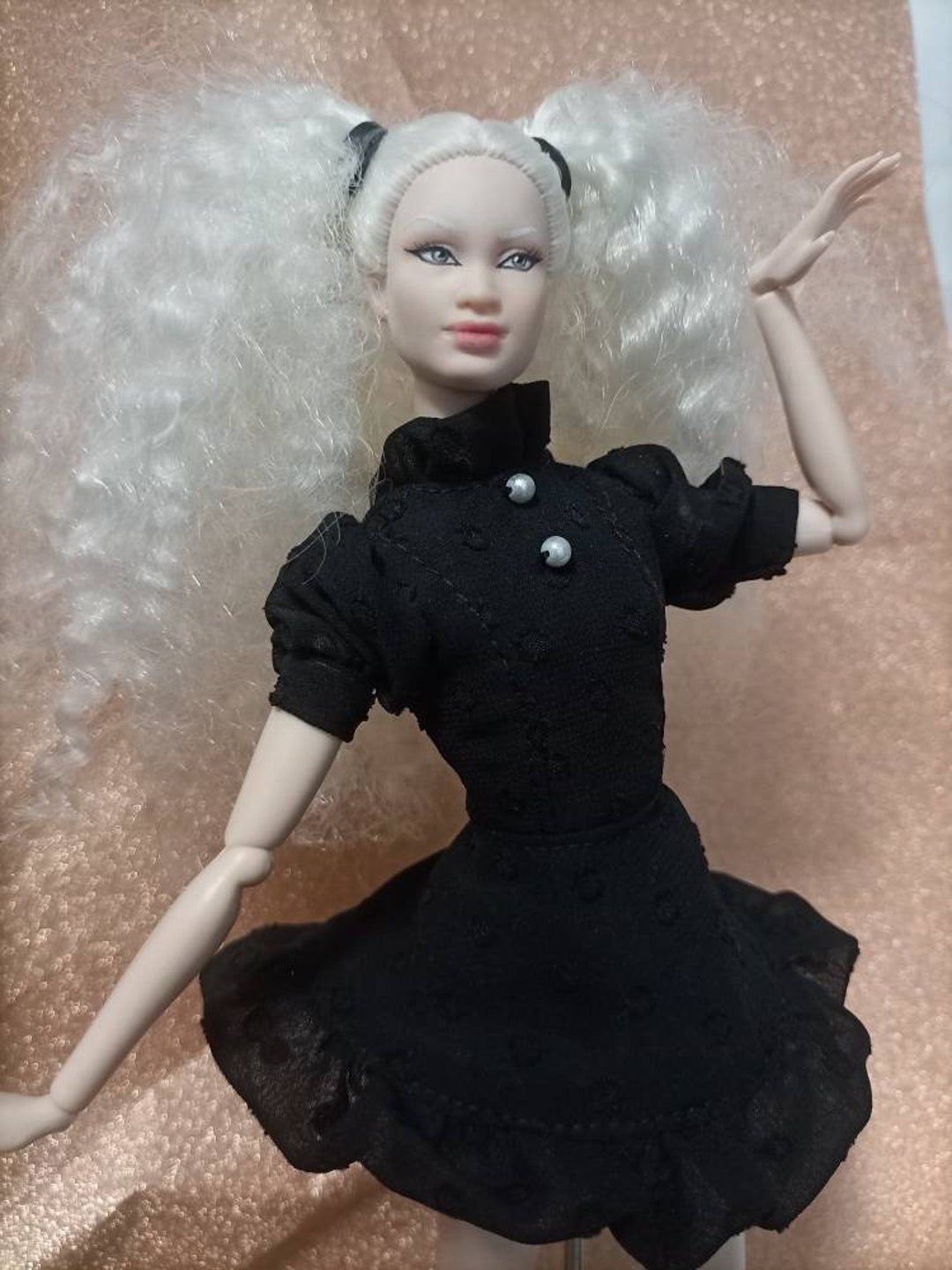 Black Mini Dress With Open Back for Fashion Doll - Etsy