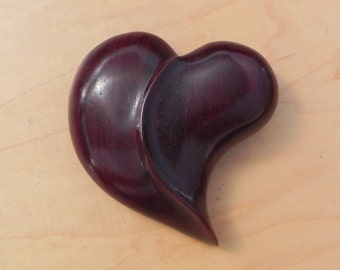 Hand Carved Solid Curly Maple Heart With Cupid's Arrow of Bloodwood - Etsy