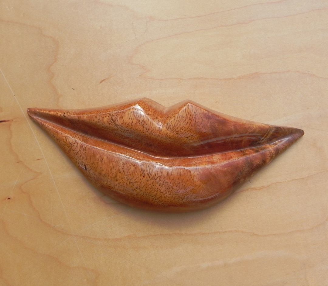 Hand-carved Solid Mahogany Lips by Scott Gressitt - Etsy
