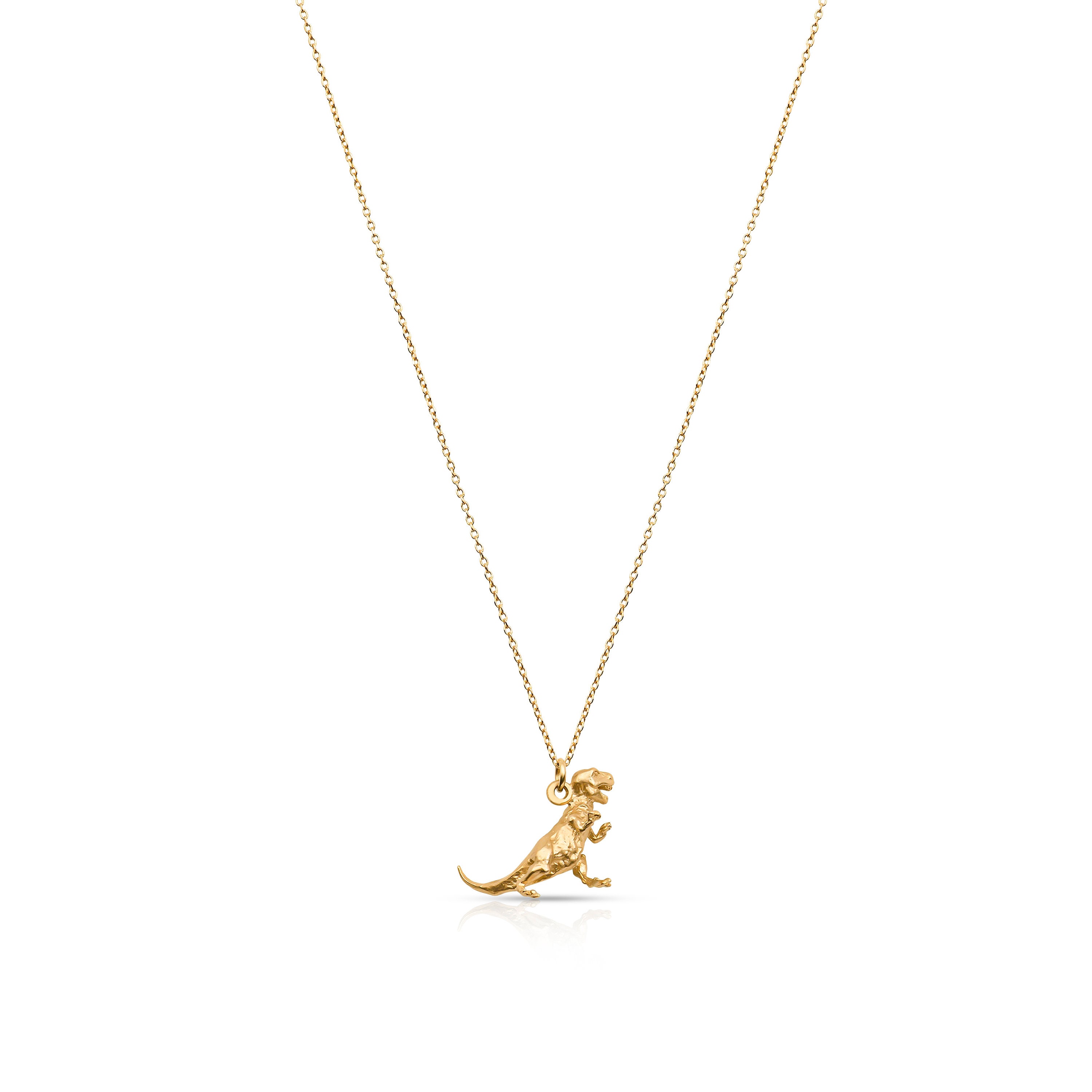 T-rex Pendant 14k Yellow Gold or Sterling Silver / Jurassic - Etsy