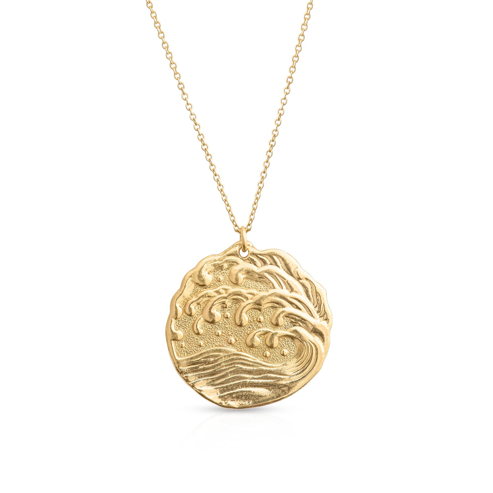 Wave Pendant 14k Yellow Gold or Sterling Silver - Etsy Sweden