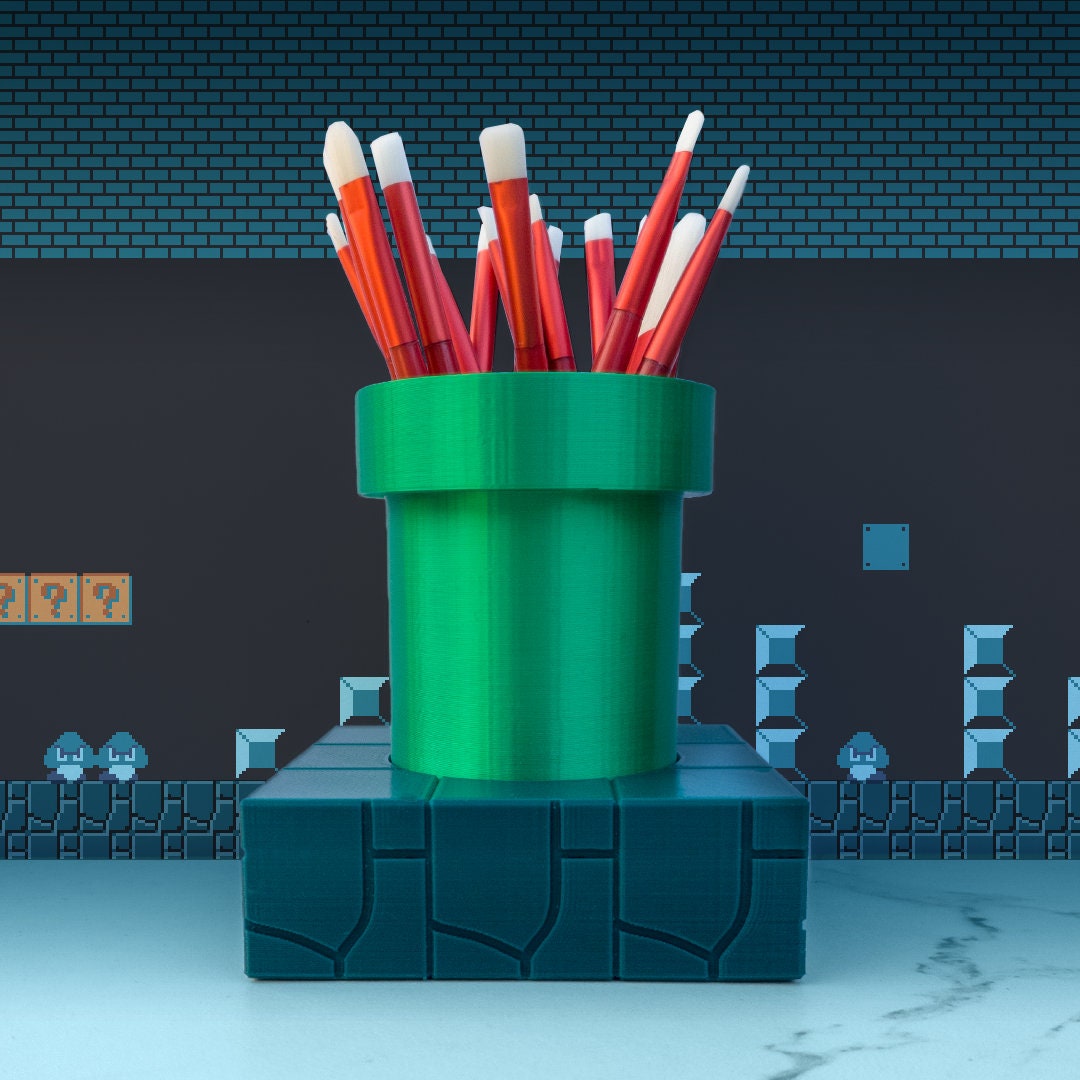 Super Mario Bros Pipe Makeup Brush Holder // Choose Your Level // Video ...