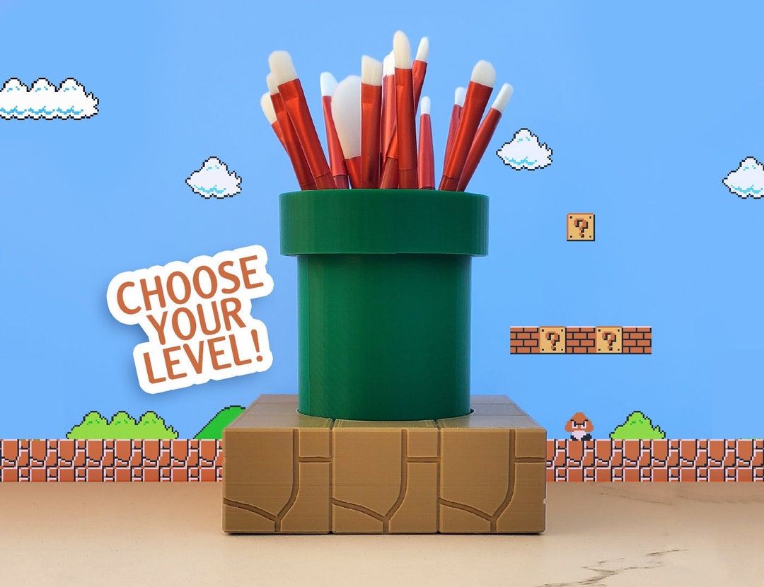 Super Mario Bros Pipe Makeup Brush Holder // Choose Your Level // Video ...
