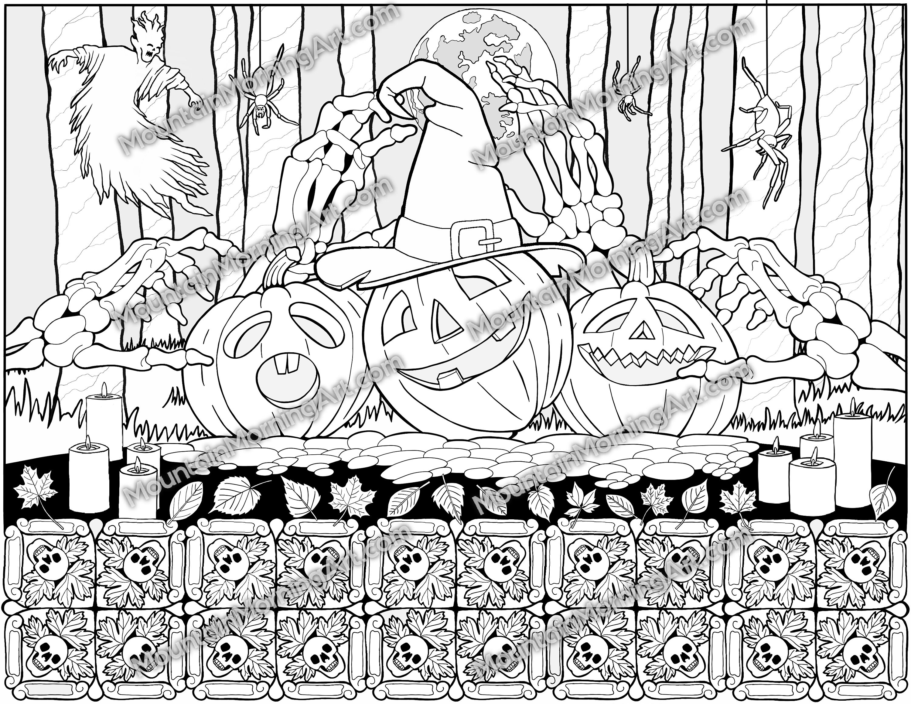CREEPY PUMPKIN PATCH • Advanced • Skelton Hands and Creepy Elements ...
