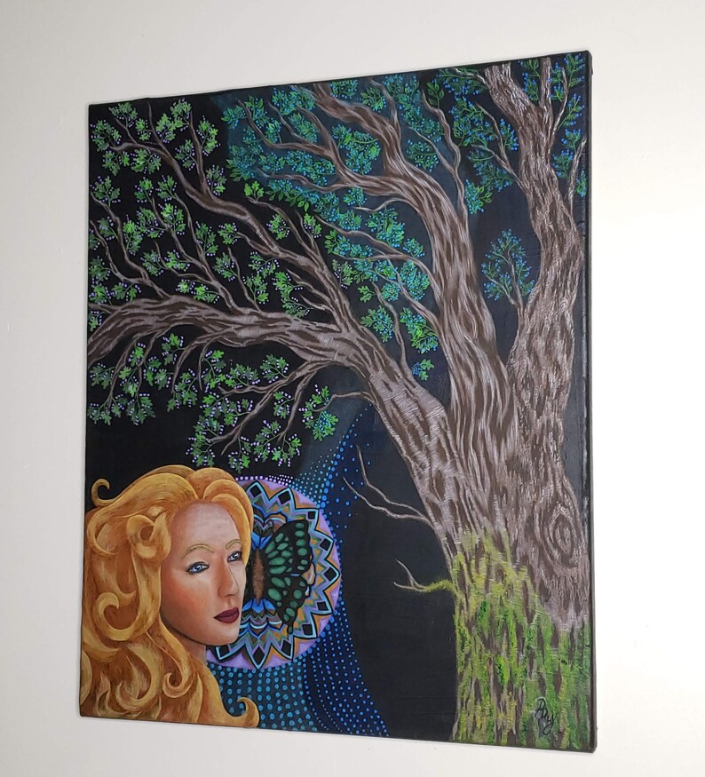 Butterfly Maiden Portrait, Goddess, Divine Colorful Mandala, Nature ...