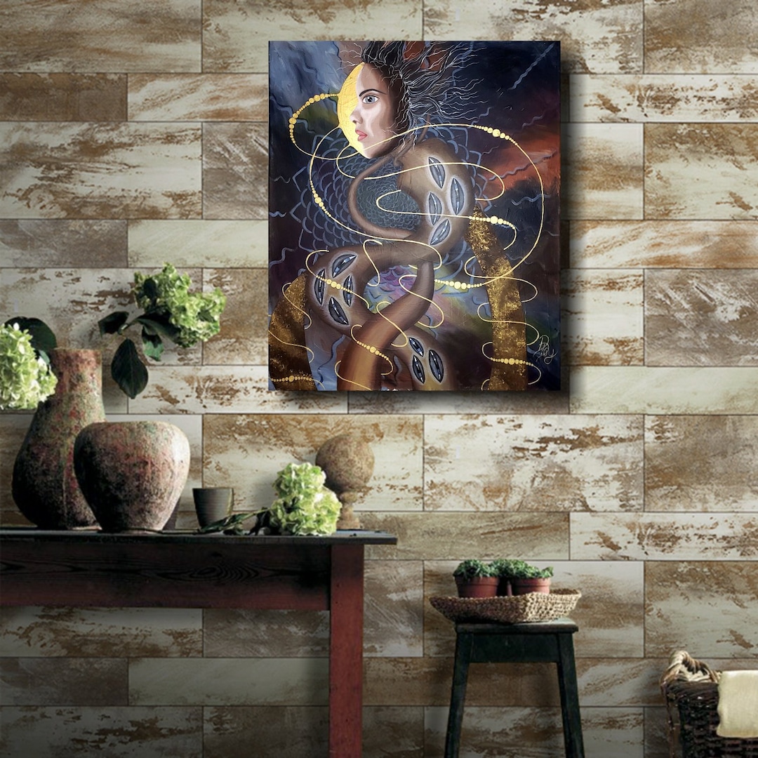 STORM WATCHER SURREAL Mythical Lighting Goddess Weather Guardian ...