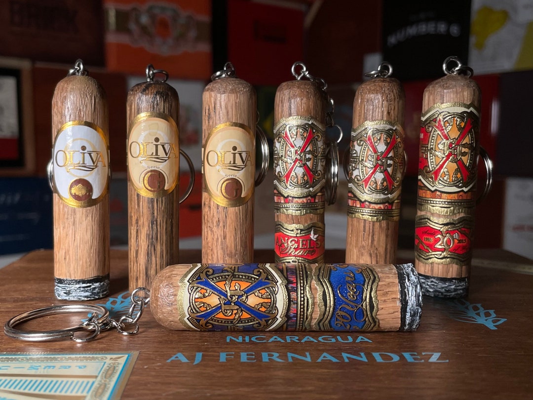Wooden Cigar Keychains #2 Gift for Him/gift for Her/handmade Cigar ...