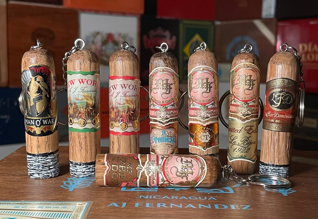 Wooden Cigar Keychains #4 Gift for Him/gift for Her/handmade Cigar ...