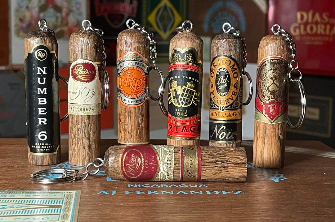 Wooden Cigar Keychains #3 Gift for Him/gift for Her/handmade Cigar ...