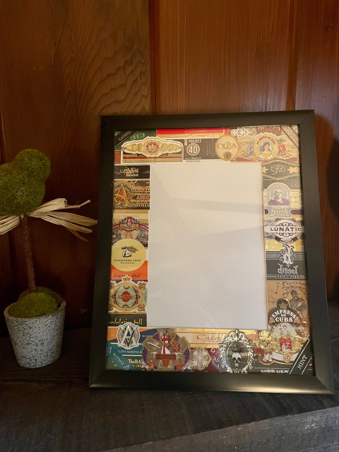 8x10 Black Desk Frame 8 With Glass Cigar Band Mat Fits 5 X 7 - Etsy