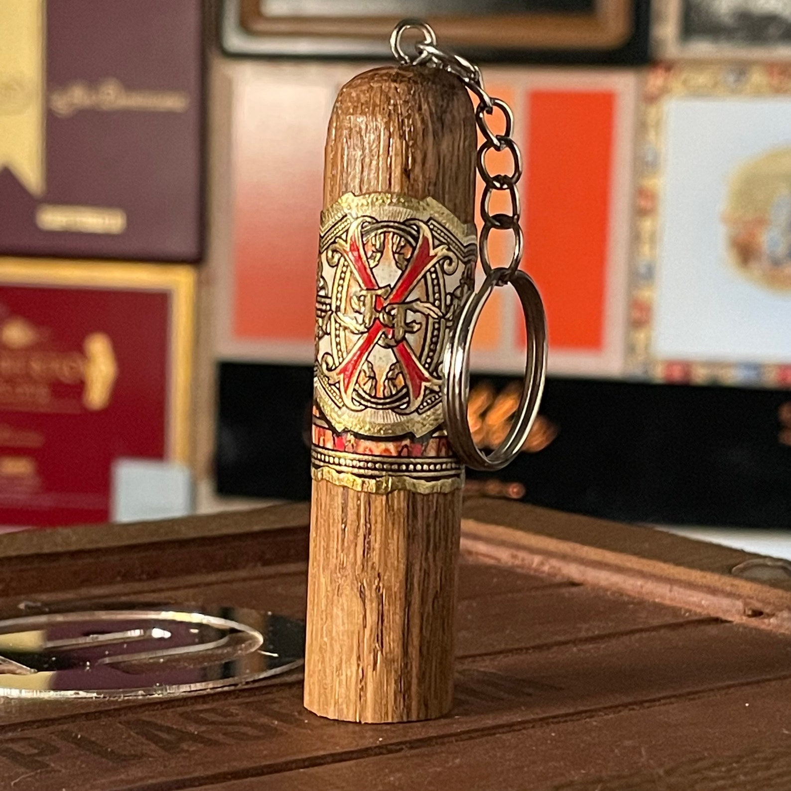 Wooden Cigar Keychains 2 Gift for Him/gift for Her/handmade - Etsy