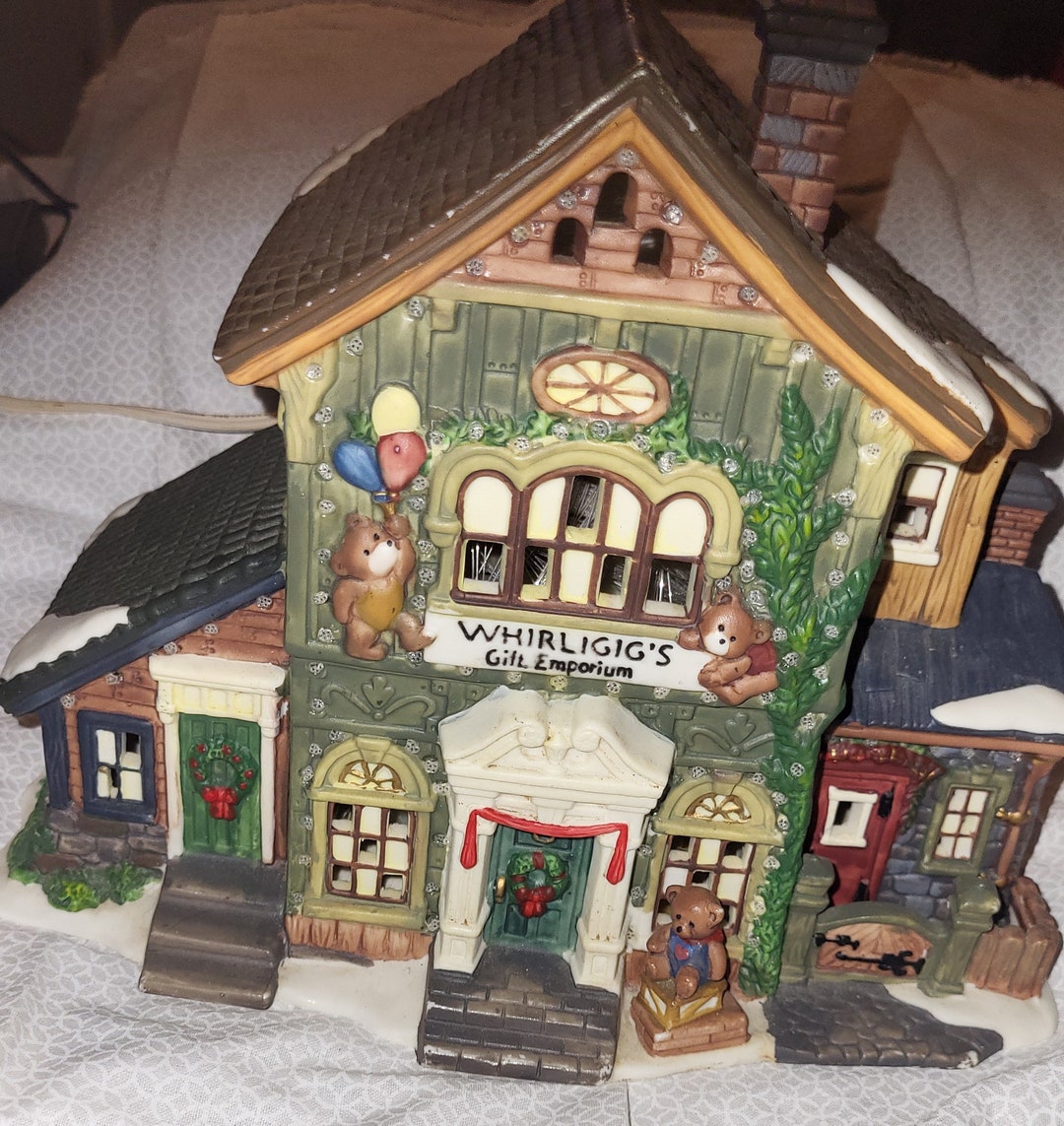 Santas Workbench Porcelain Lighted Village Whirligigs Gift - Etsy