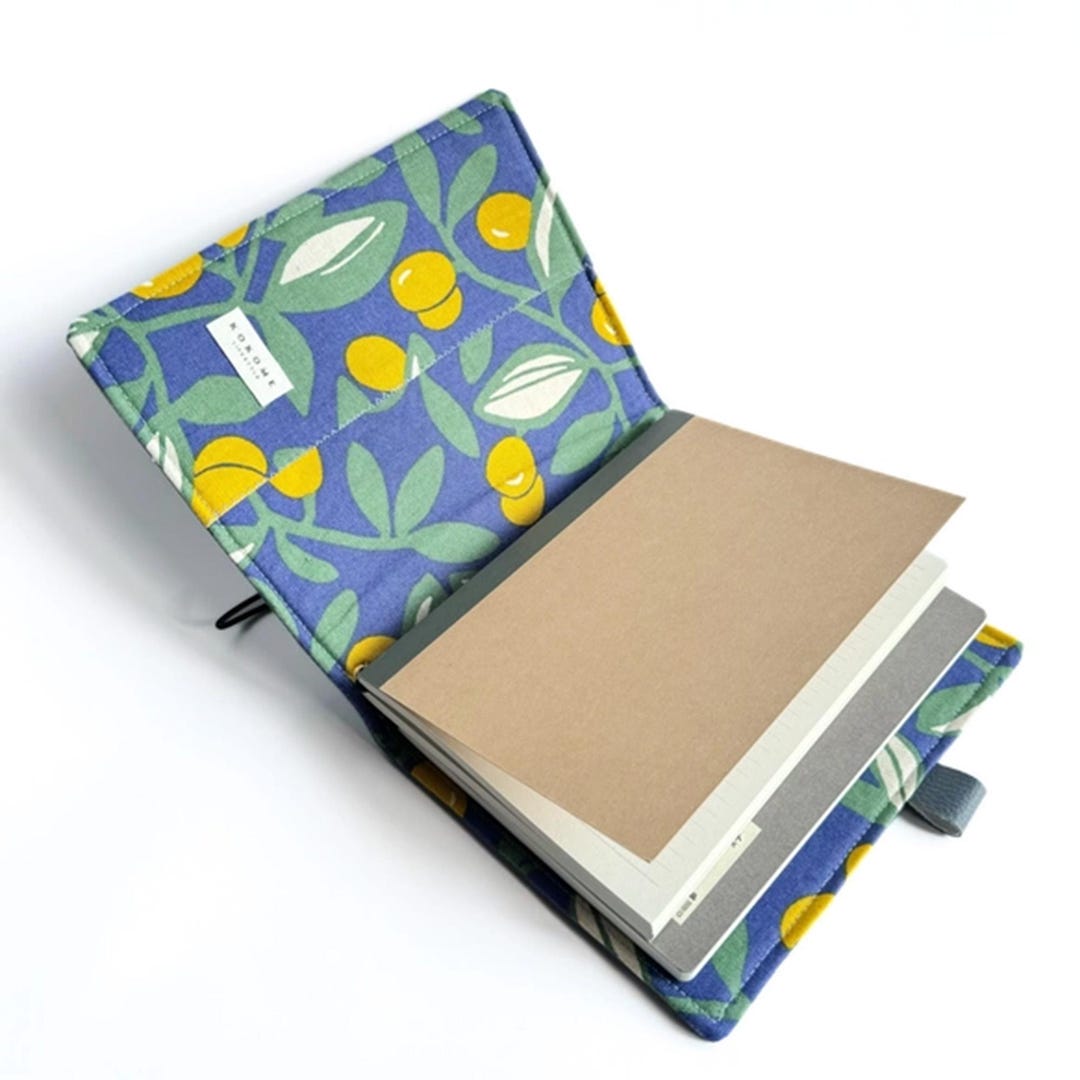 Handmade B6 Travelers Notebook Cover Dark Blue With Lemon Print ...