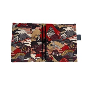 A6 Travelers Notebook Cover Blue Faux Leather With Japan-themed Fabric ...