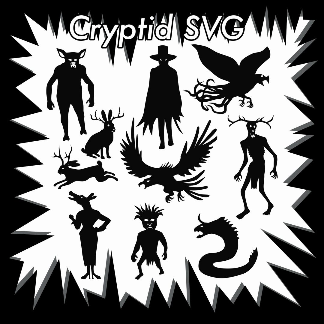This Cryptid SVG File is Perfect for Lasers, Craft Cutters, and Design Projects. Spooky Season ...