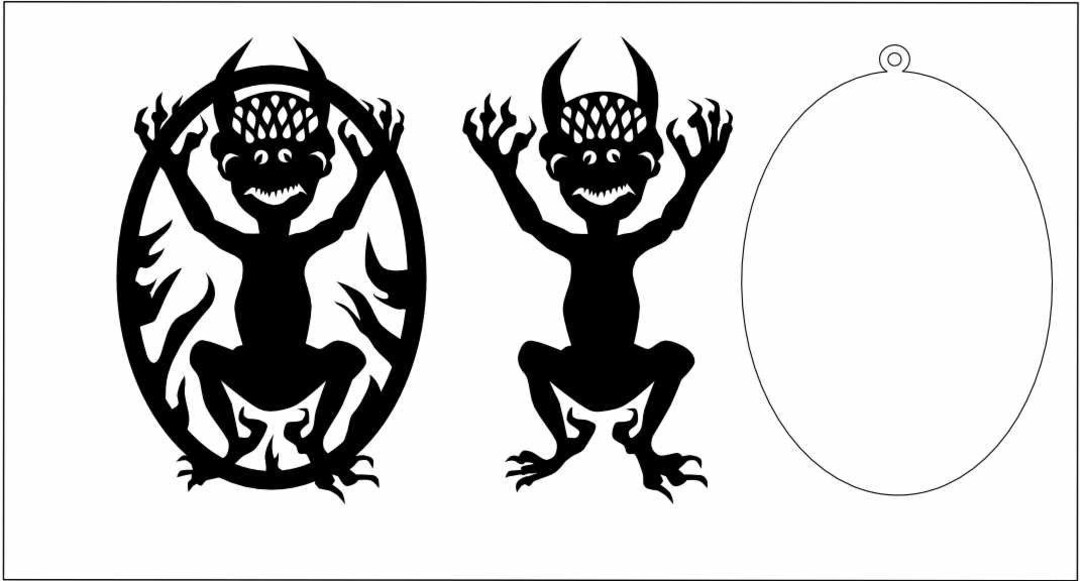 This Devil Ornament SVG File is Ready for Making on Lasers - Etsy