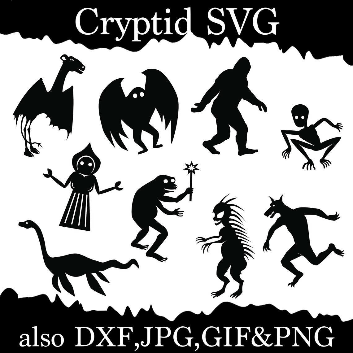 This Cryptid Svg Jpg, Tiff, Png, Gifsheet is Great for Craft Cutters ...