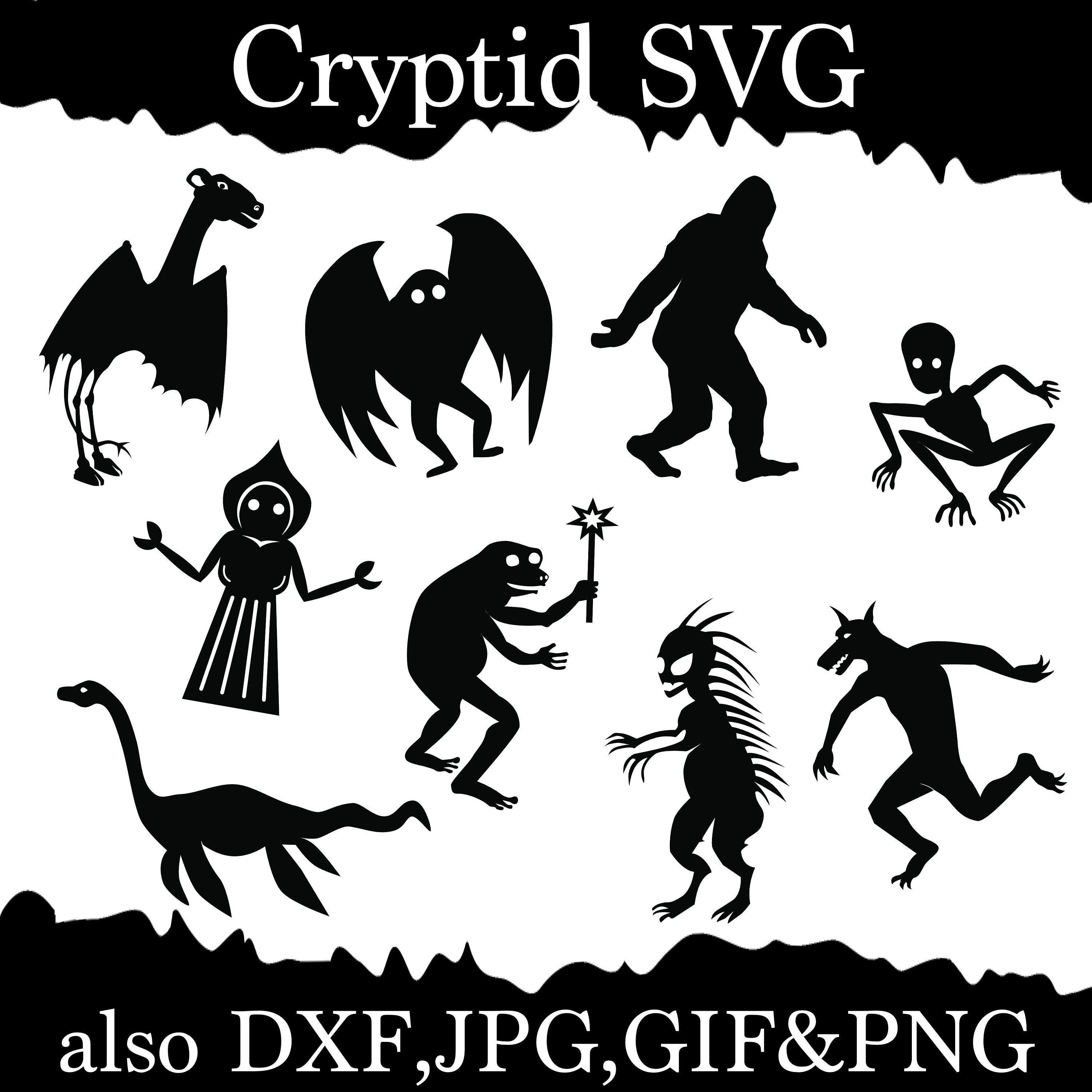 This Cryptid Svg( Jpg, Tiff, Png, Gif)sheet is Great for Craft Cutters ...