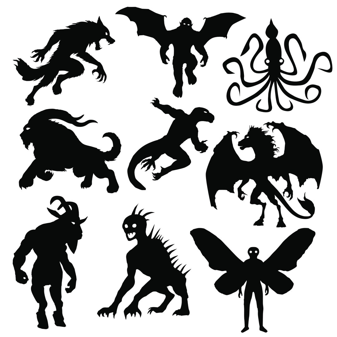 Cryptid Bundle SVG Ozark Howler, Bat Squatch, Goatman, Mothman ...