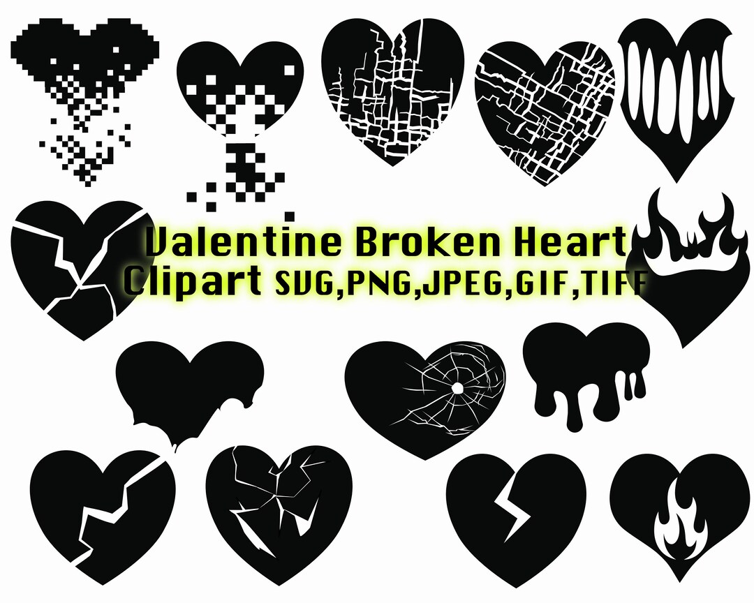 Valentine Broken Heart Clipart Available in Svg,png,jpeg,gif,tiff ...