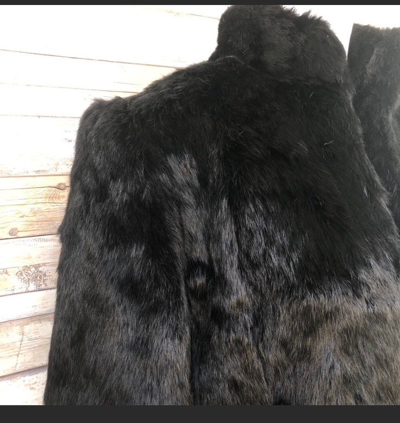 Vintage Fur Original 100% Black Rabbit Fur Coat - Etsy