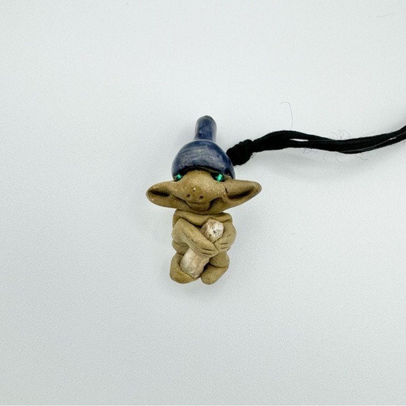 Vintage Baby Troll Clay Crystal Pendant Necklace - Etsy